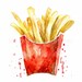 12 Watercolor Fries Clipart PNGJPGPDF Digital Images Graphics Watercolor Food Clipart Digital ...