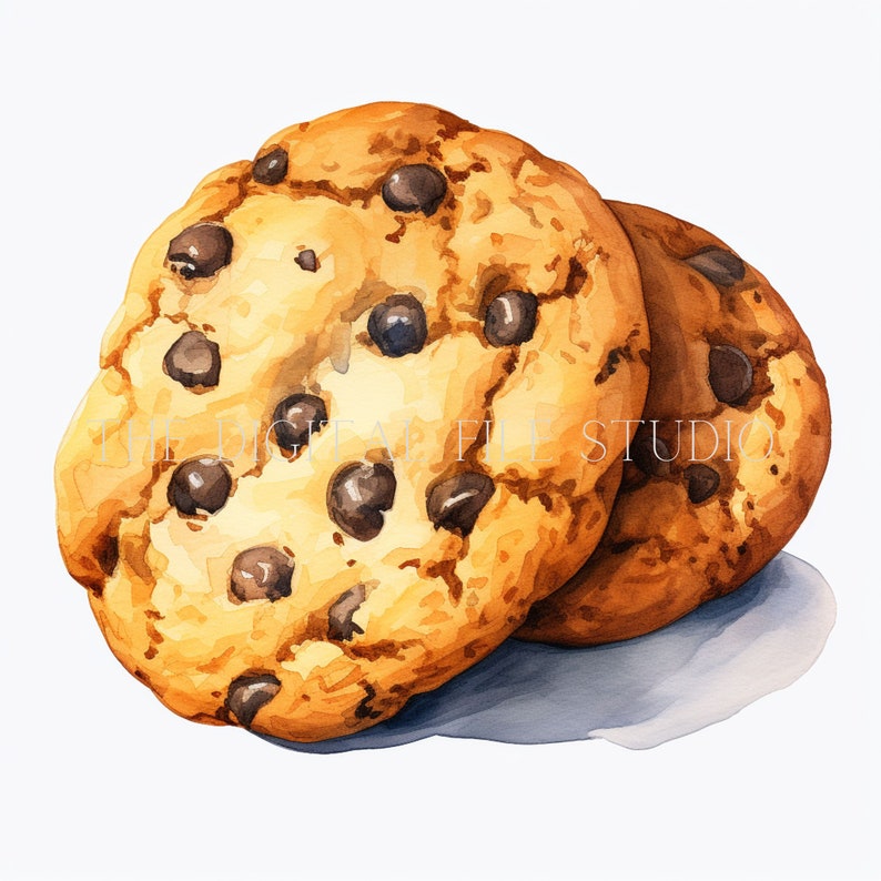 12 Watercolor Cookies Clipart PNGJPGPDF Cookies Digital Images Cookies ...