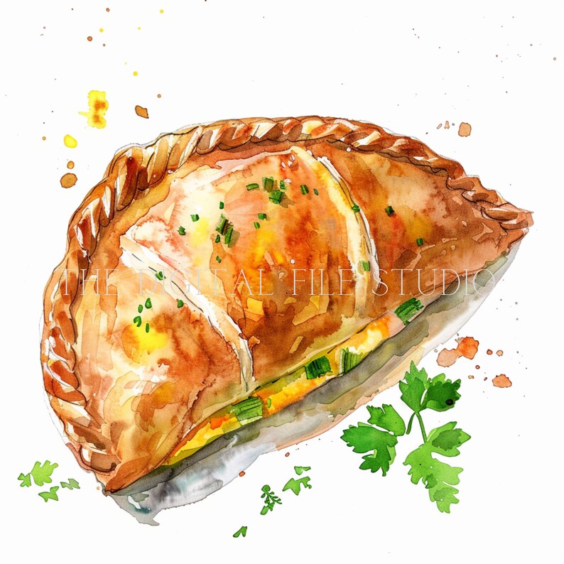 12 Watercolor Pasty Clipart PNGJPGPDF Digital Images Graphics ...