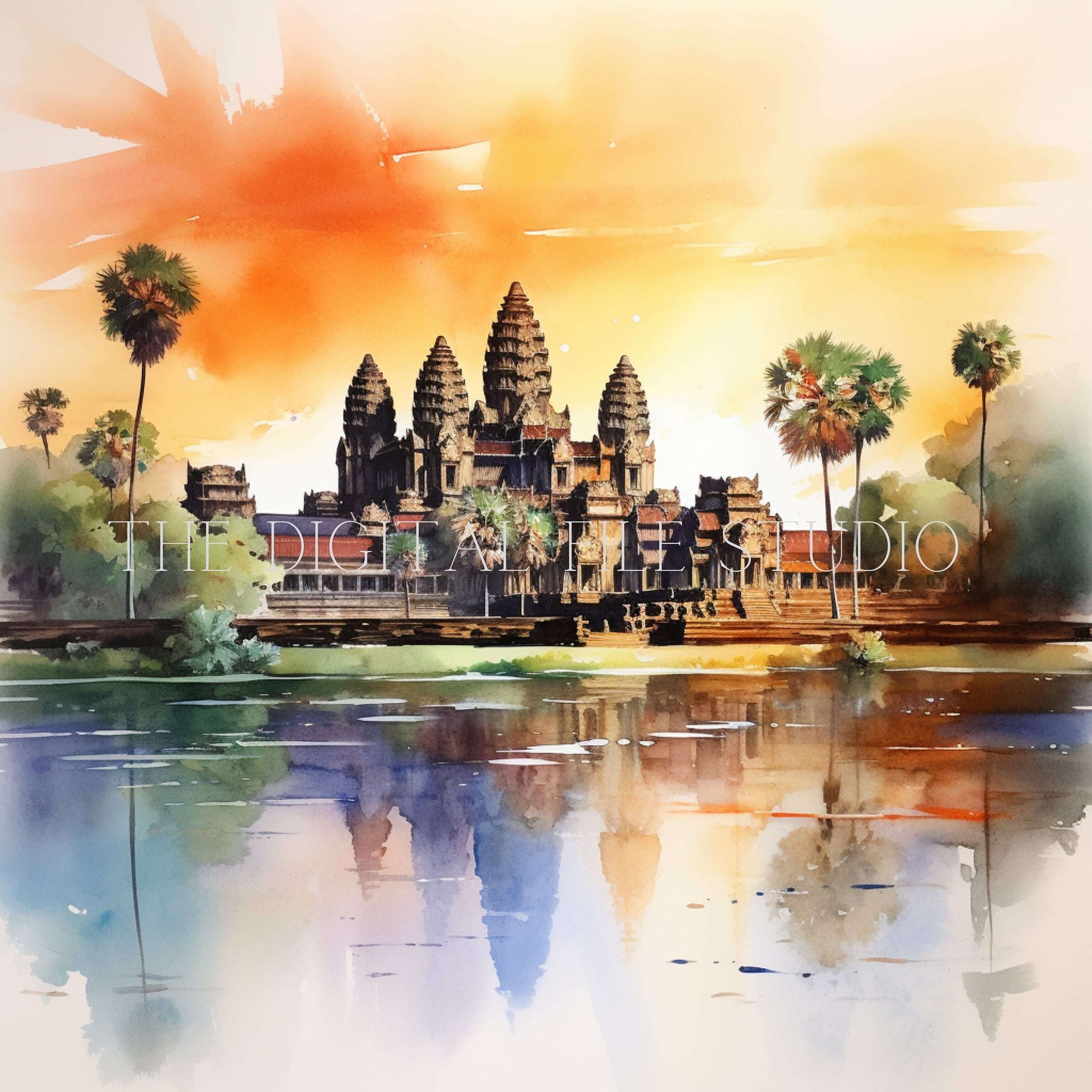 12 High-quality Designs of Angkor Wat Clip Art 12 PNGJPGPDF Digital ...