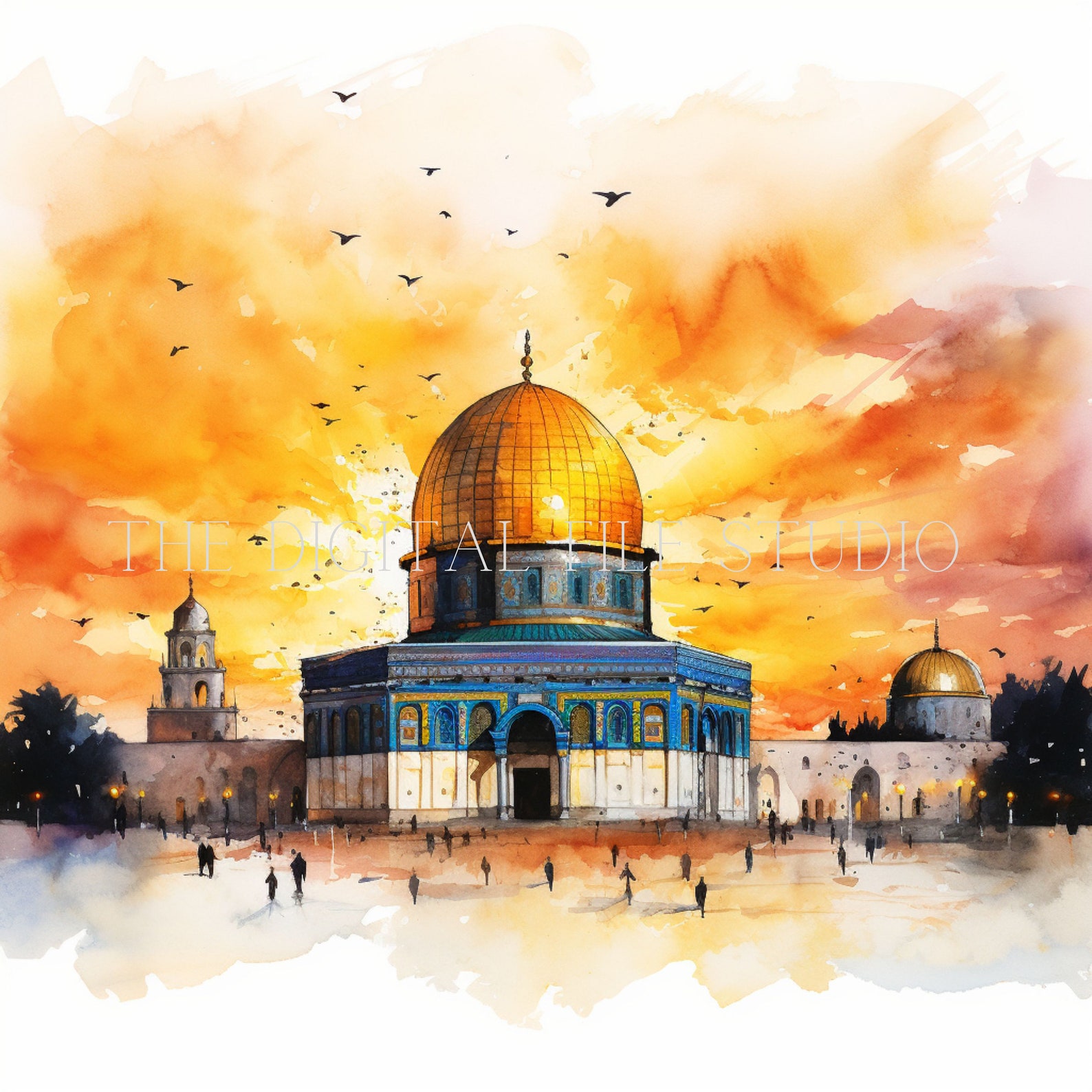 12 High-quality Designs of Dome of the Rock PNGJPGPDF Digital Print ...