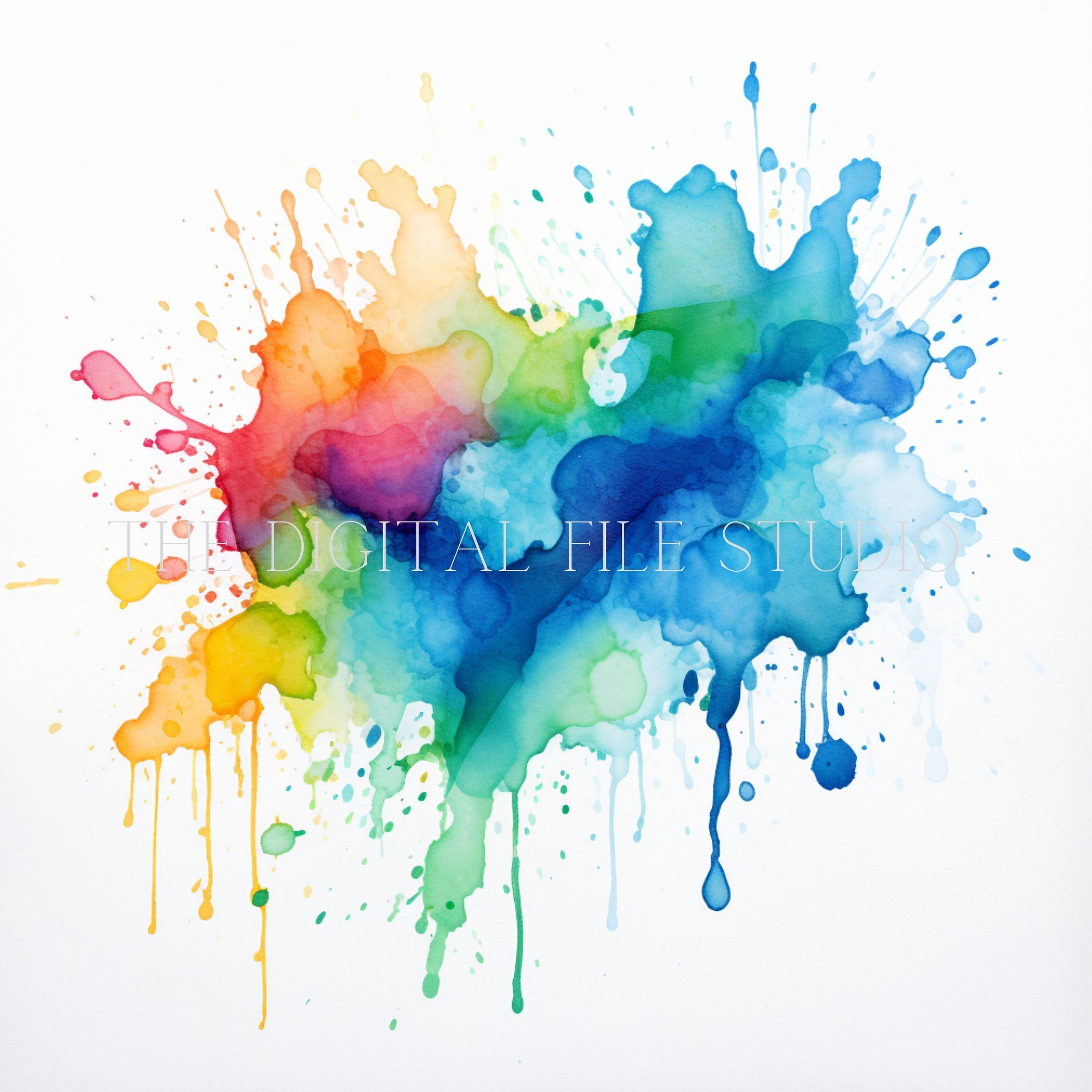 Watercolor Splashes Clipart PNG Paint Splatter Clipart Ink Clipart ...