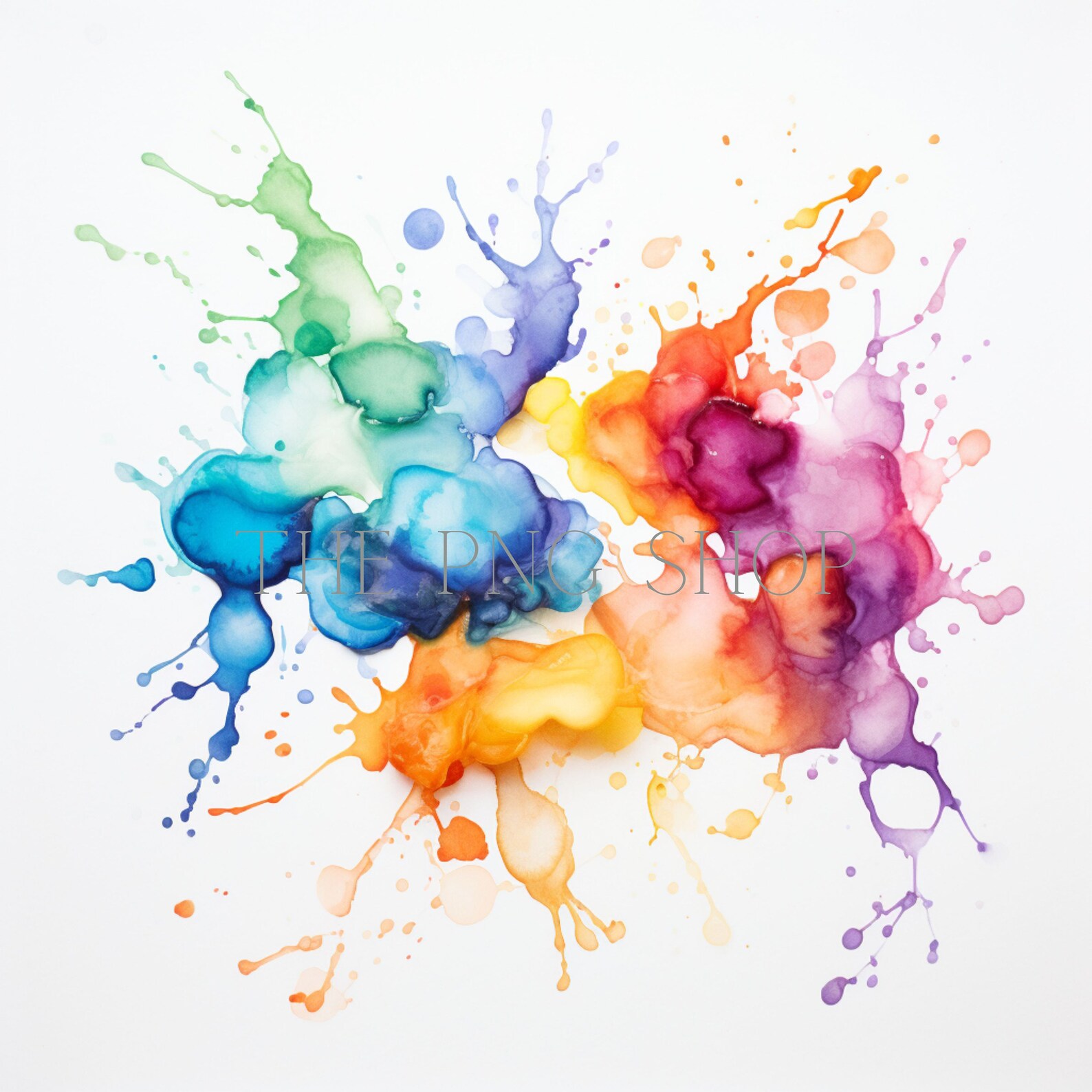 Alcohol Watercolor Splashes Clipart PNG Paint Splatter Clipart Ink ...