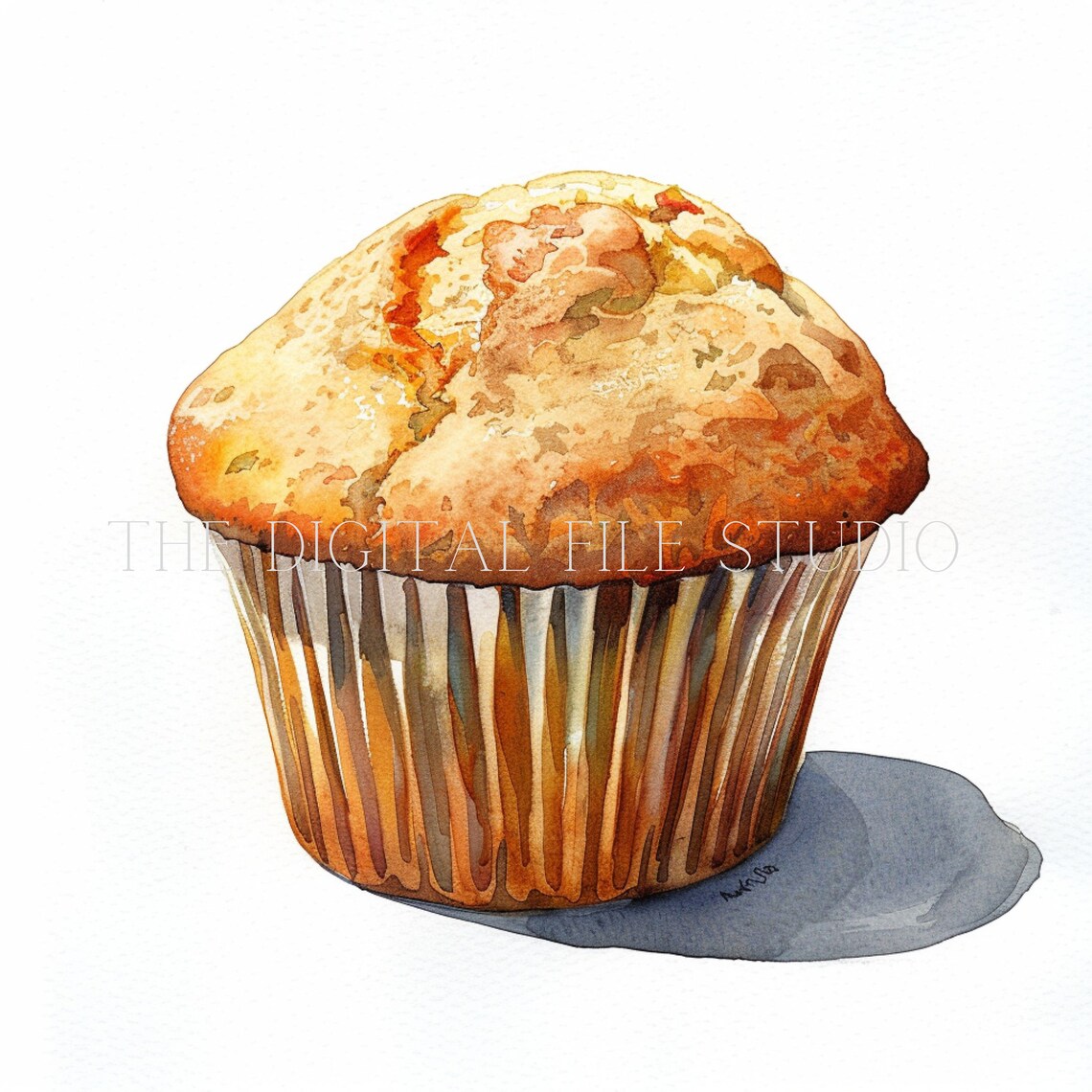 12 Watercolor Muffins Clipart PNGJPGPDF Digital Images Graphics ...