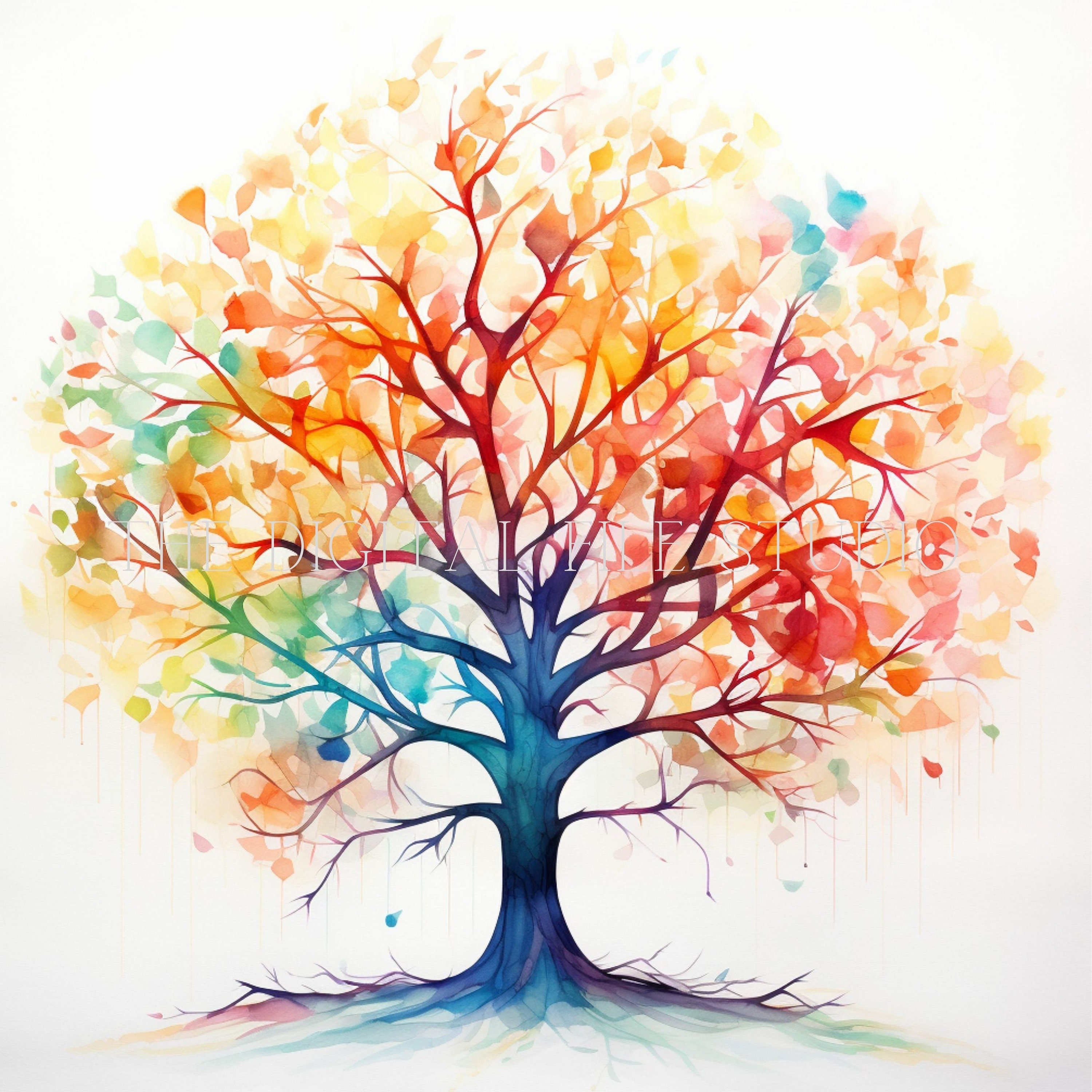 10 High-quality Designs of Abstract Tree Art PNGJPGPDF digital Print ...