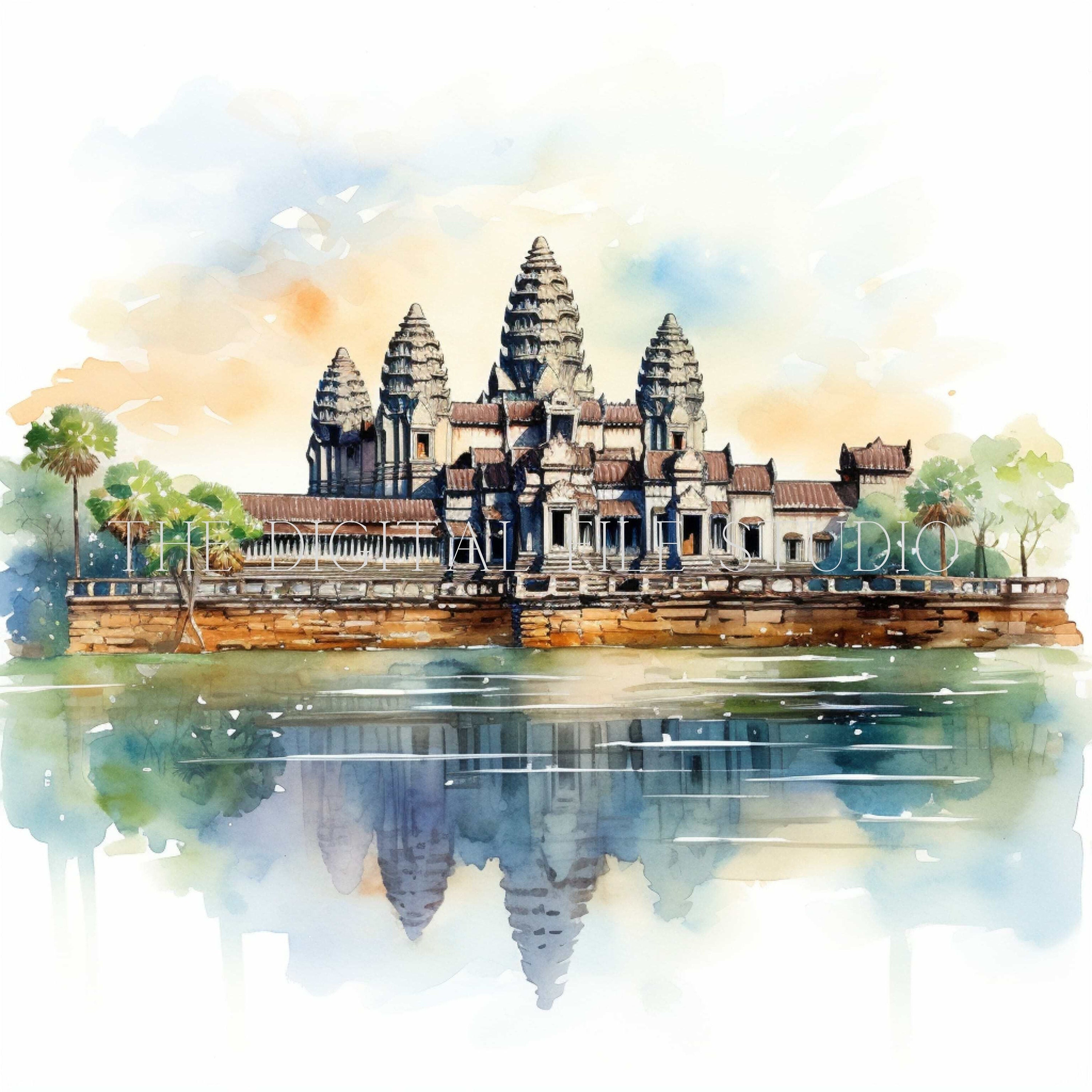 12 High-quality Designs of Angkor Wat Clip Art 12 PNGJPGPDF Digital ...