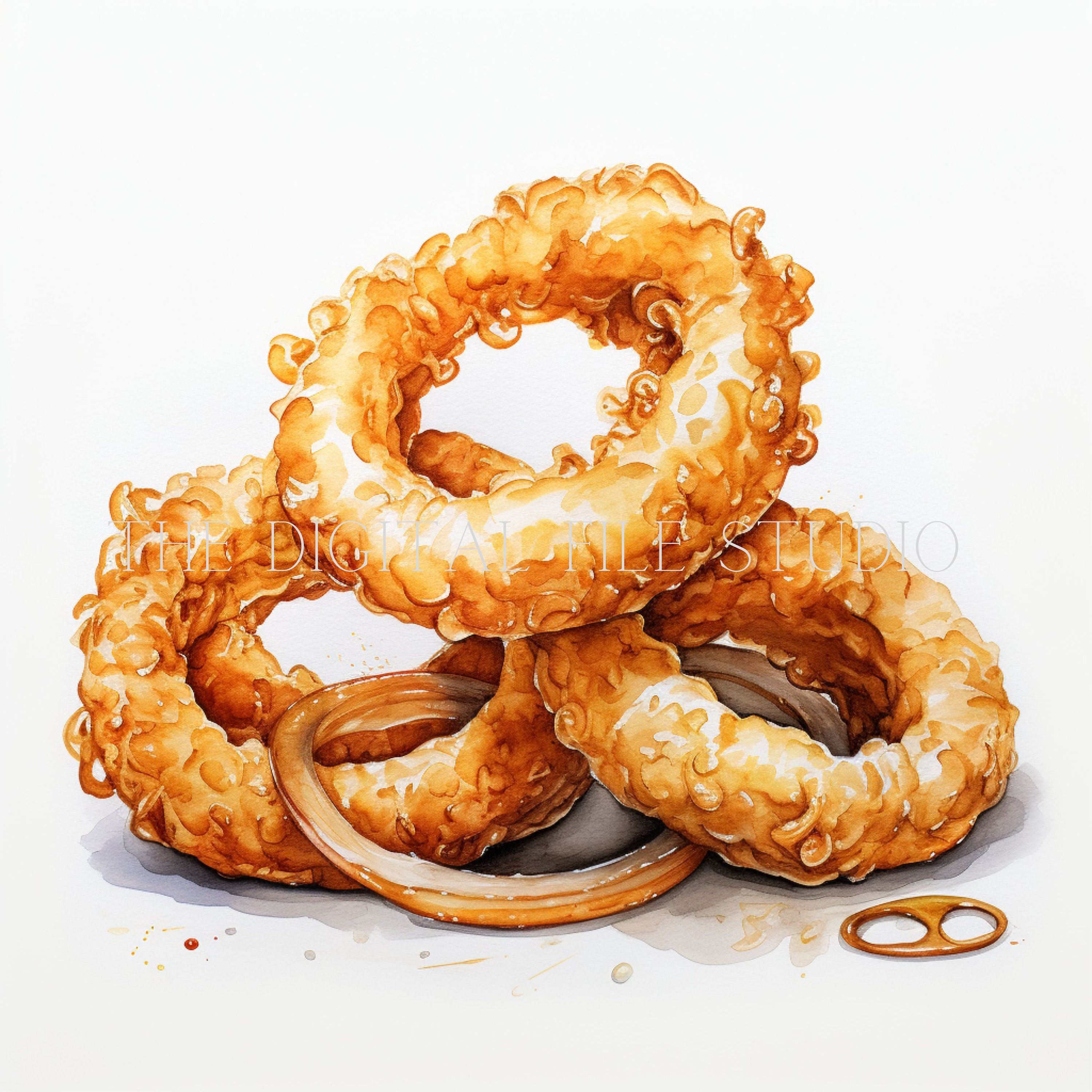 12 Watercolor Onion Rings Clipart PNGJPGPDF Digital Images Graphics ...