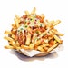 12 Watercolor Loaded Fries Clipart PNGJPGPDF Loaded Fries Digital Images Fries Graphics ...