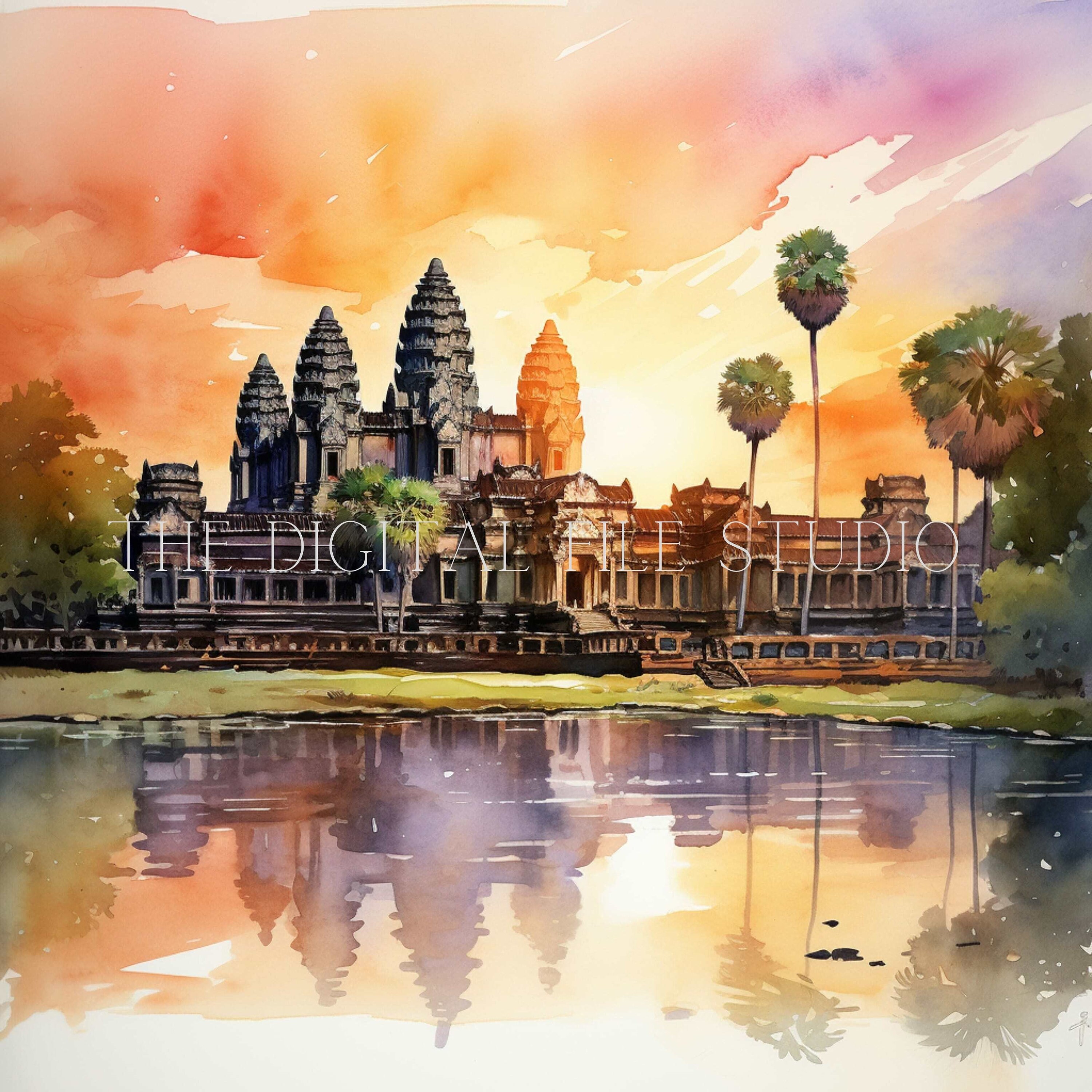 12 High-quality Designs of Angkor Wat Clip Art 12 PNGJPGPDF Digital ...