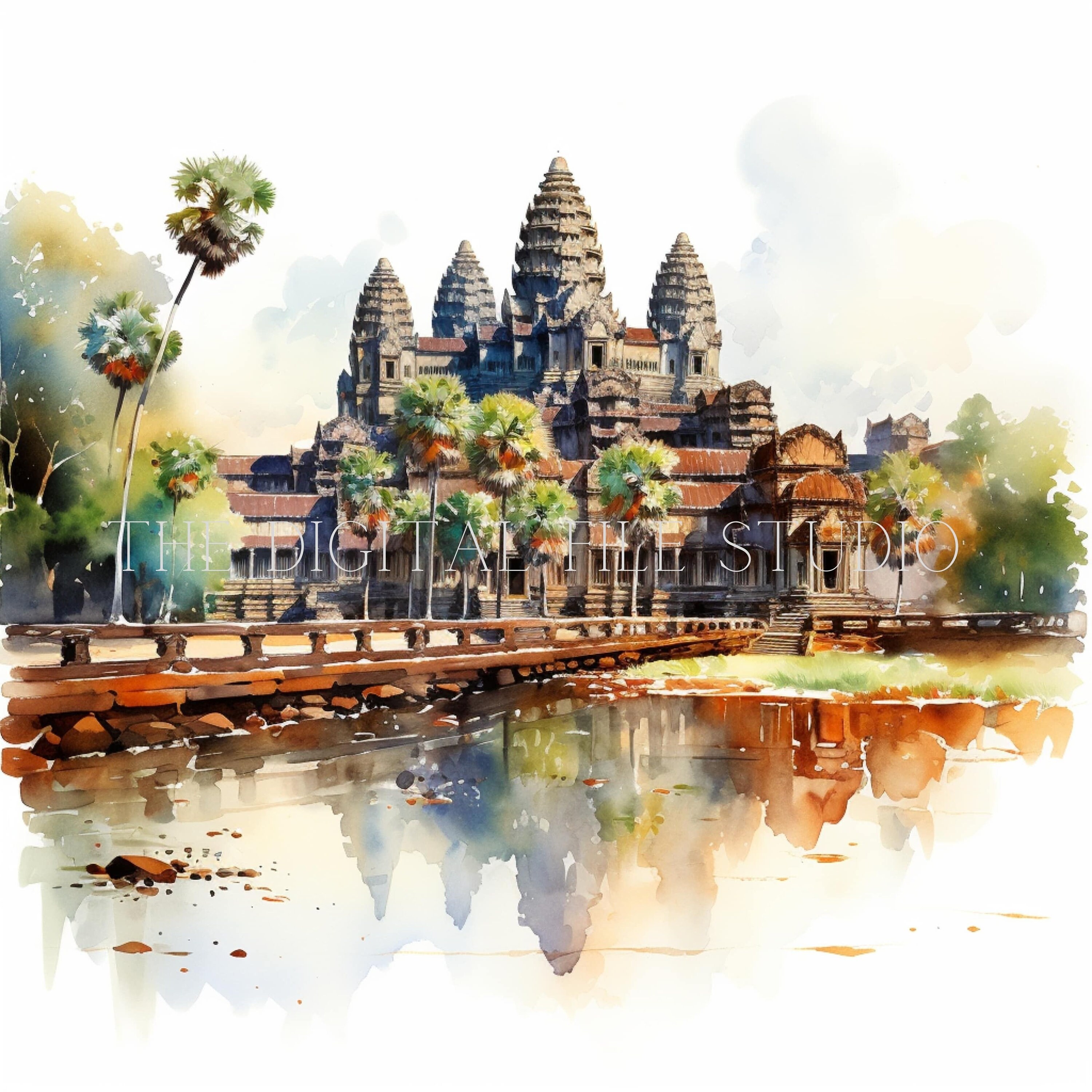12 High-quality Designs of Angkor Wat Clip Art 12 PNGJPGPDF Digital ...