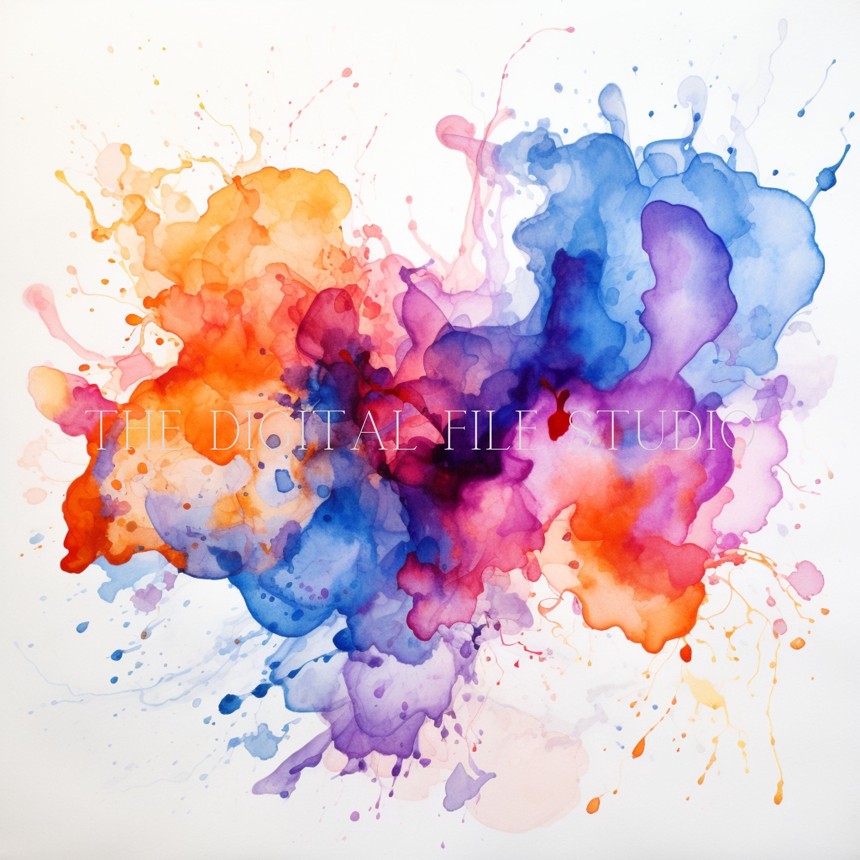 Watercolor Splashes Clipart PNG Paint Splatter Clipart Ink Clipart ...