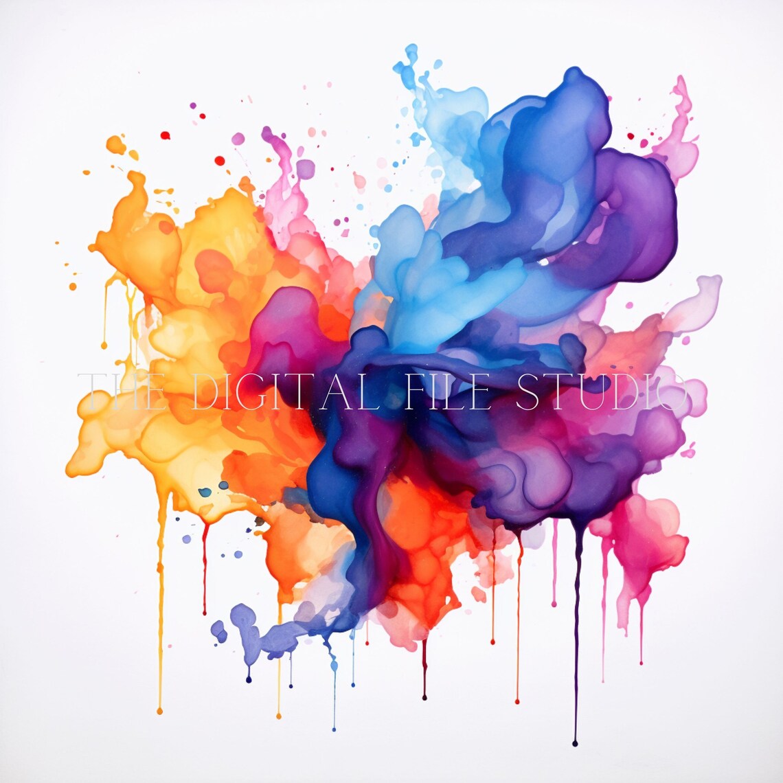 Watercolor Splashes Clipart PNG Paint Splatter Clipart Ink Clipart ...