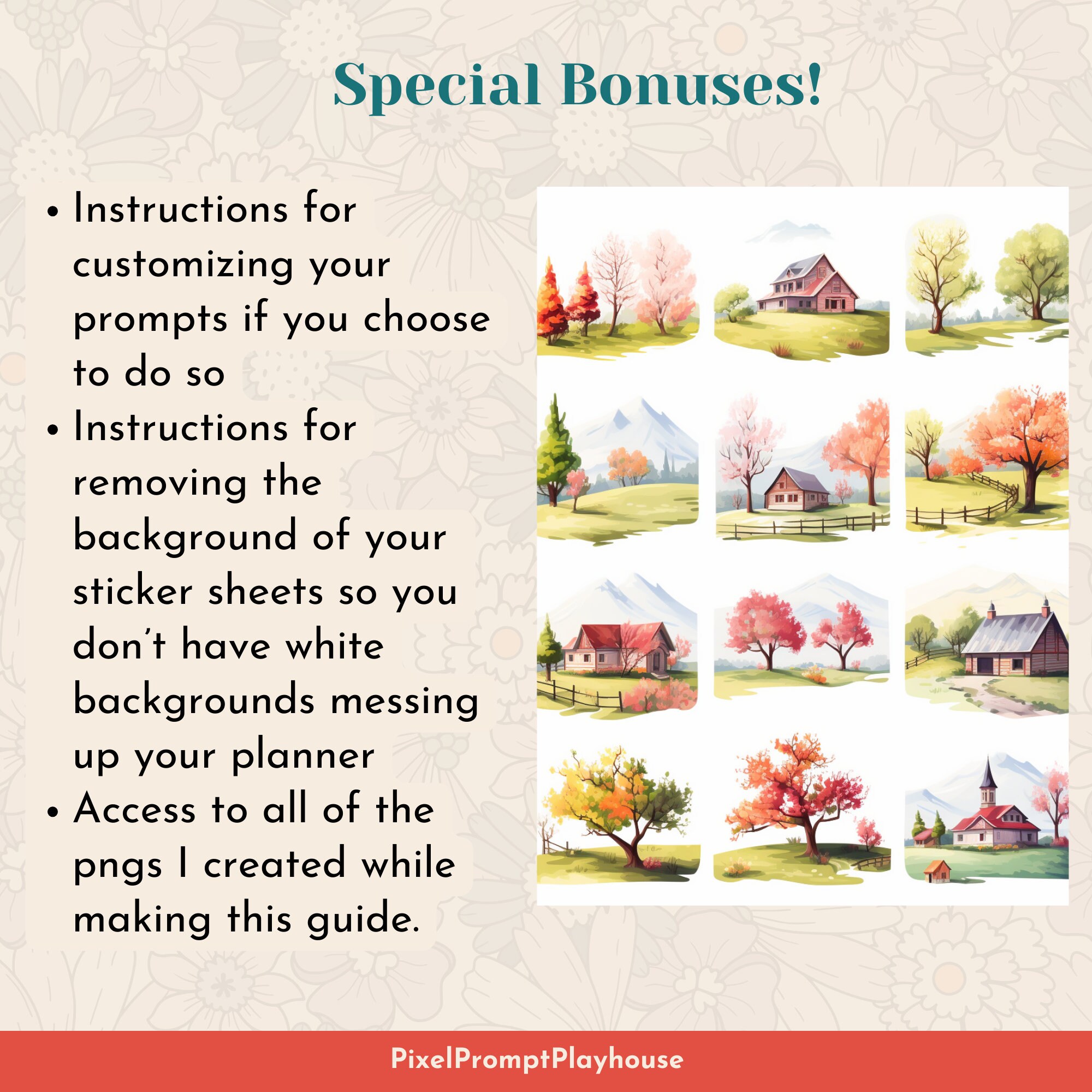 Midjourney Prompts Spring Themed Digital Stickers for Your Digital ...