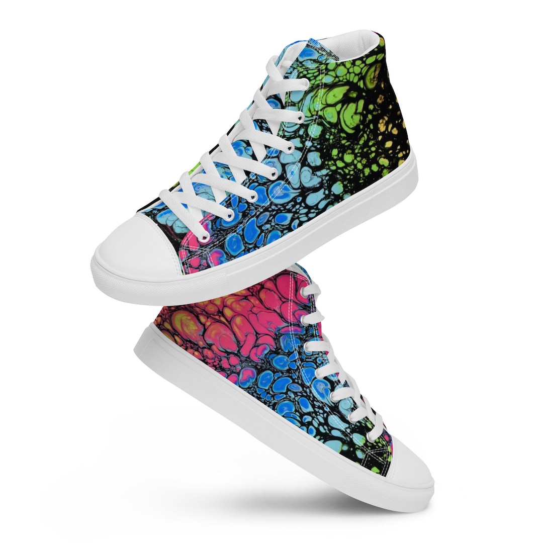 Custom Painted Womens' High Tops. Art Fashion Sneakers. Trippy ...