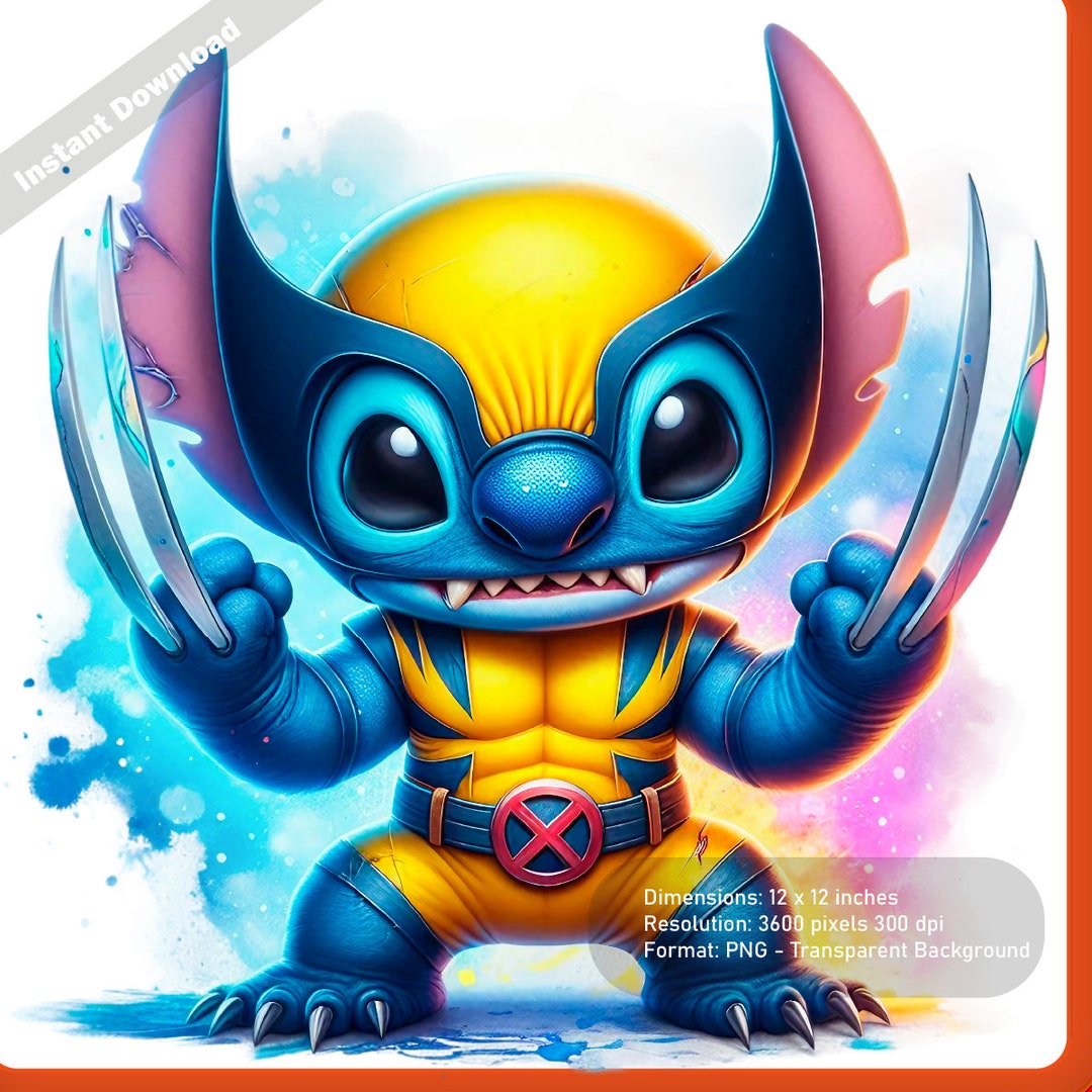 Concept Art Stitch Costumes Wolverine Cute Cosmic and Watercolor PNG ...