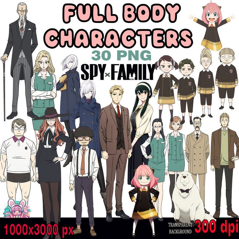 Spy X Family Full Body PNG High Resolution Color Characters Instant ...