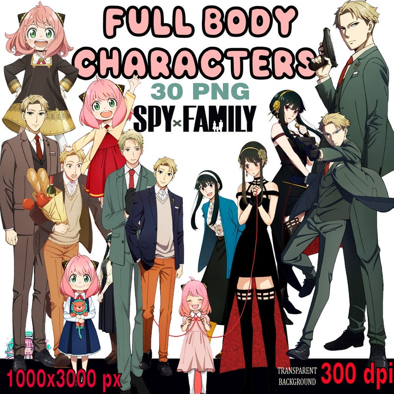 Spy X Family Full Body PNG High Resolution Color Characters Instant ...