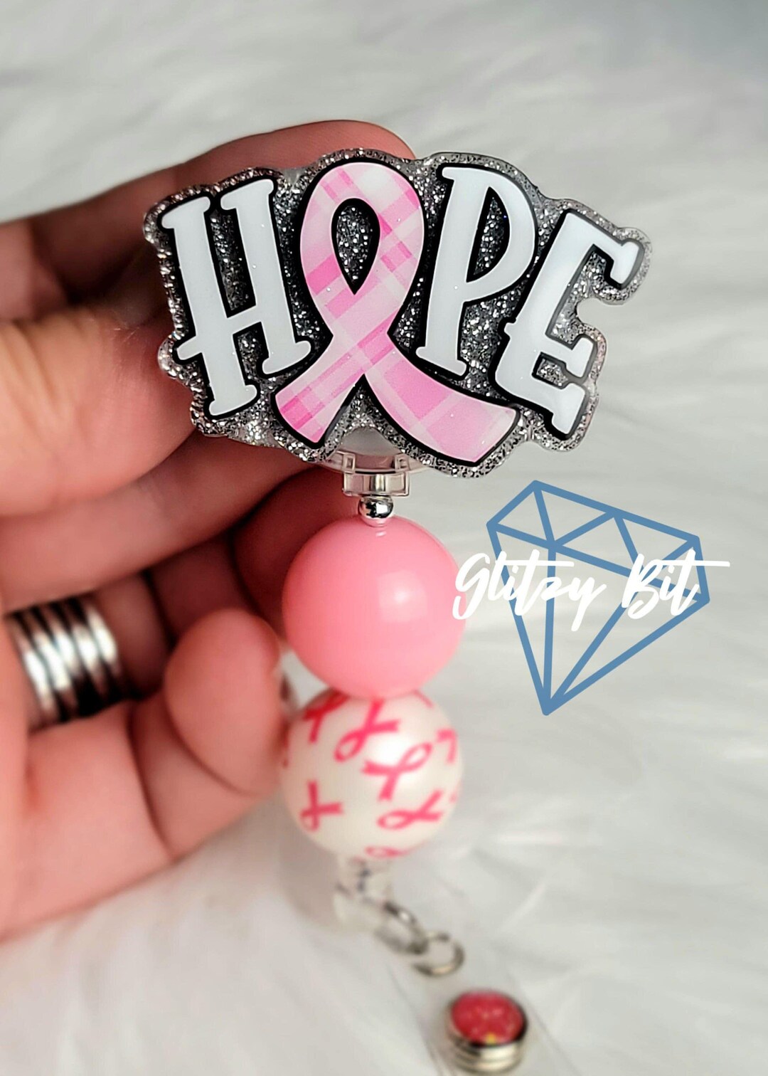 Breast Cancer Awareness Badge Reel | Hope Pink Awareness Ribbon ...