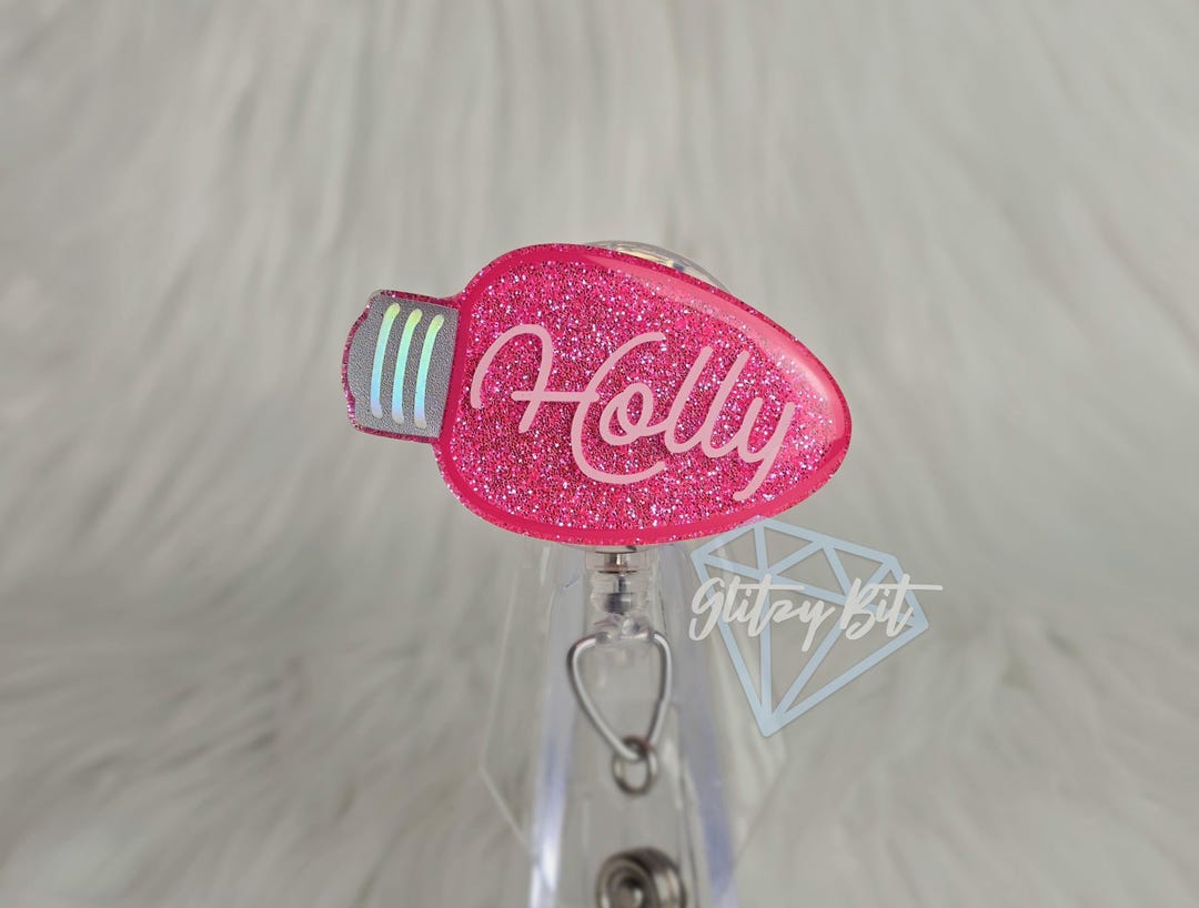 Personalized Christmas Light Name Tag Badge Reel | RN Nurse Teacher ...