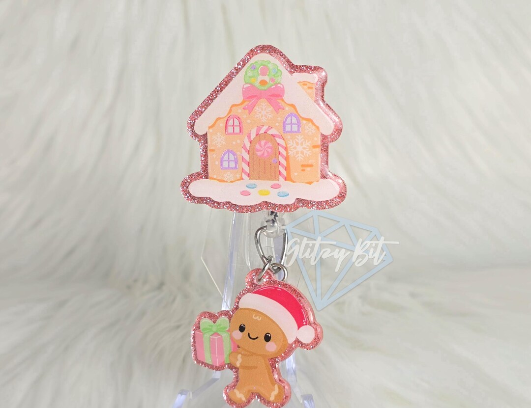 Pastel Candyland Gingerbread House Christmas Badge Reel | RN Nurse ...