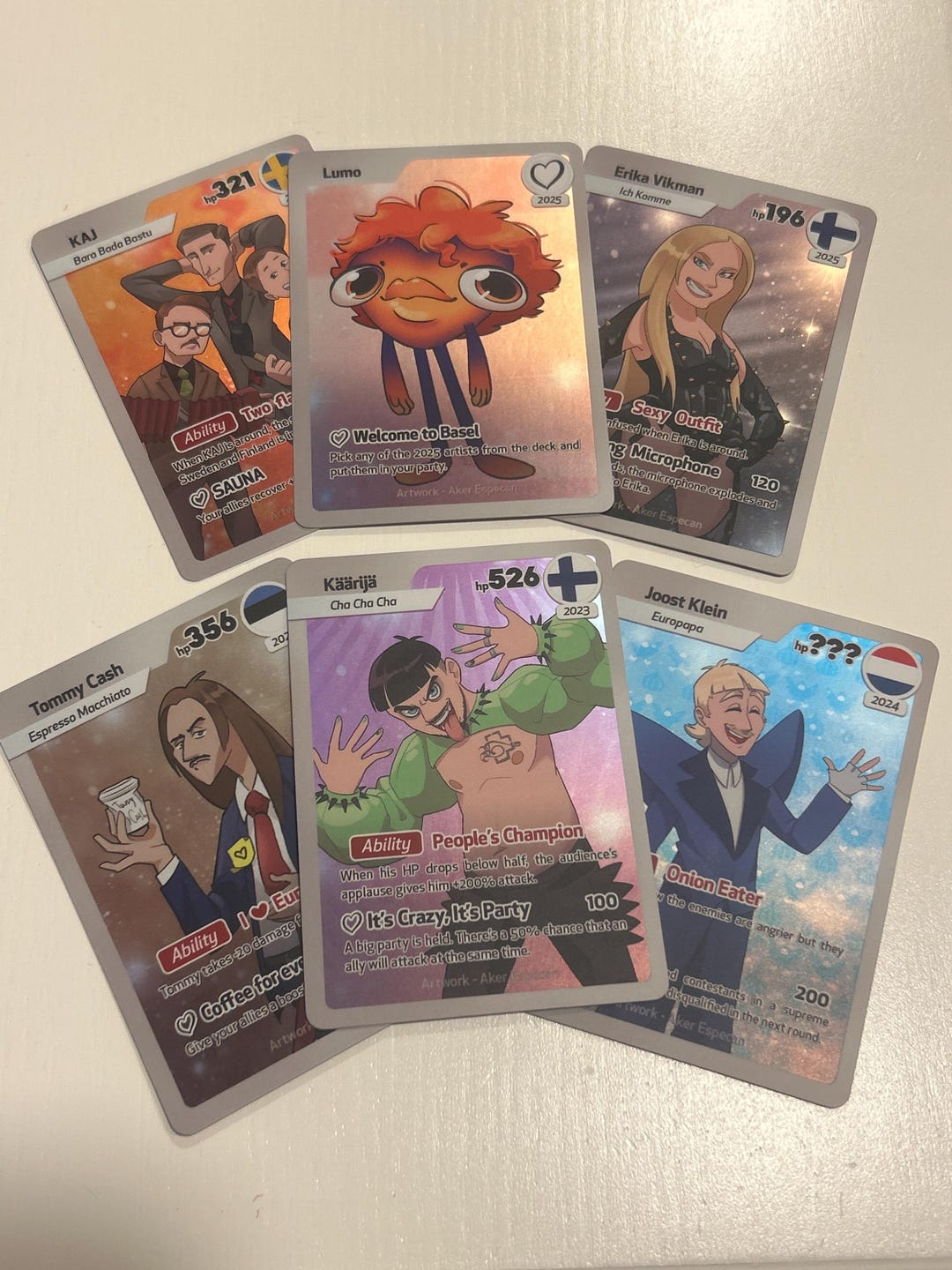 Eurovision Character Collectible Cards - Etsy