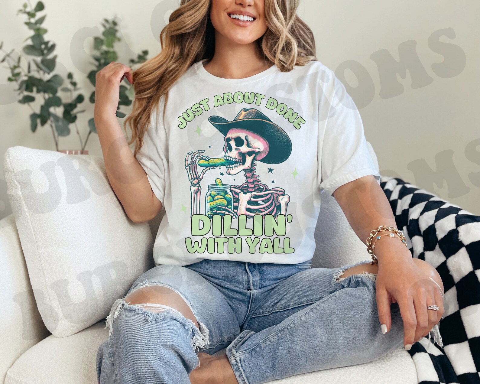 Dillin' With Yall PNG: Western Pickle Skeleton (digital Download) - Etsy