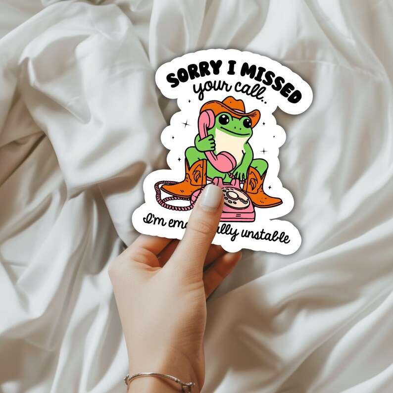 Funny Frog Cowboy PNG: Sorry I Missed Your Call Design (digital ...