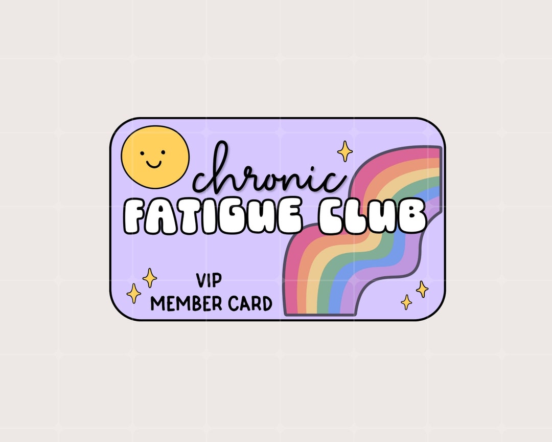 Chronic Fatigue Club Card PNG: Mental Health Sticker Design (digital ...