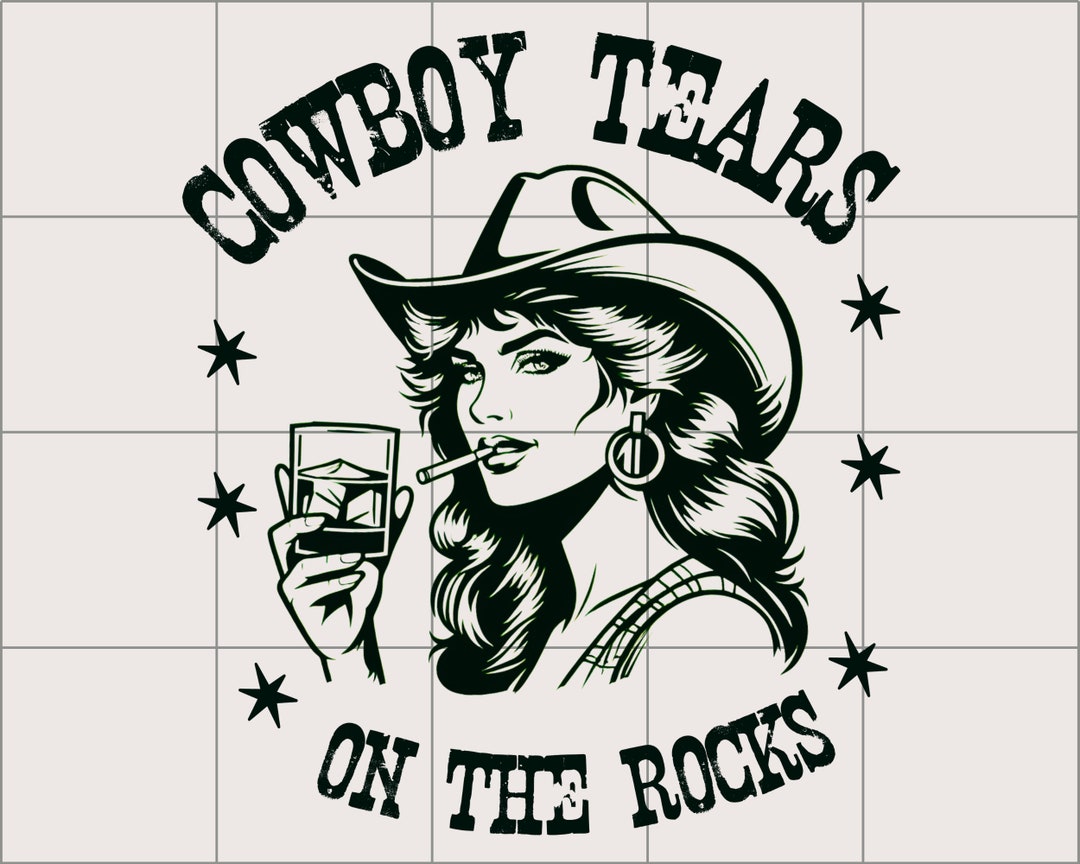Cowboy Tears on the Rocks PNG | Western Vintage PNG | Country Western ...