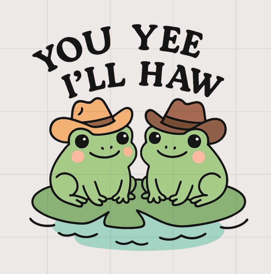 Yee Haw Frogs PNG | Cute Cowboy Frogs Png | Frog Png Design | Trendy ...