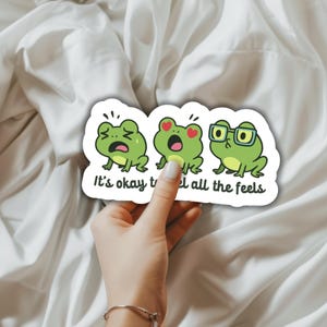 It's Okay to Feel All the Feels PNG | Cute Frog Png Design | Funny Frog ...