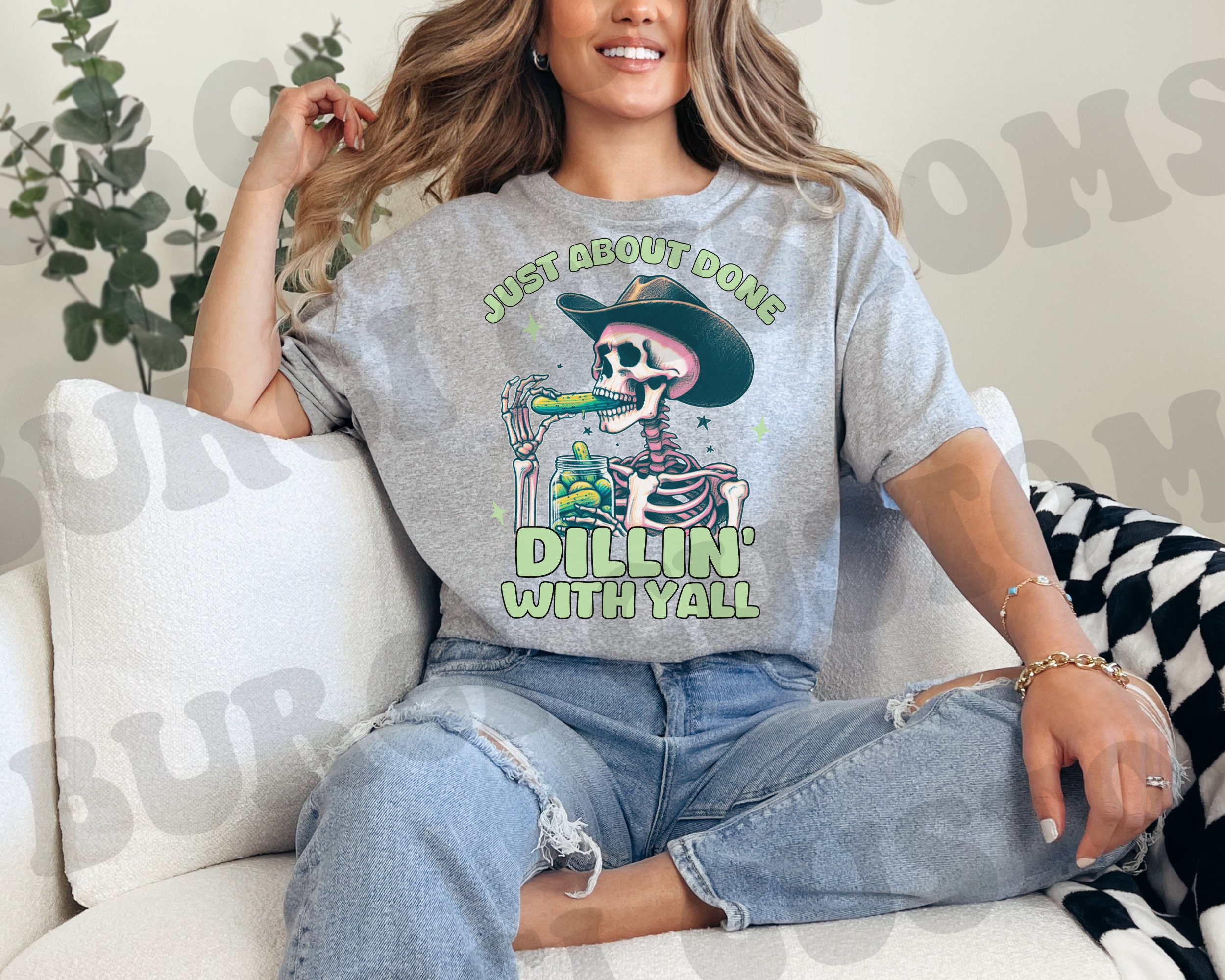 Dillin' With Yall PNG: Western Pickle Skeleton (digital Download) - Etsy