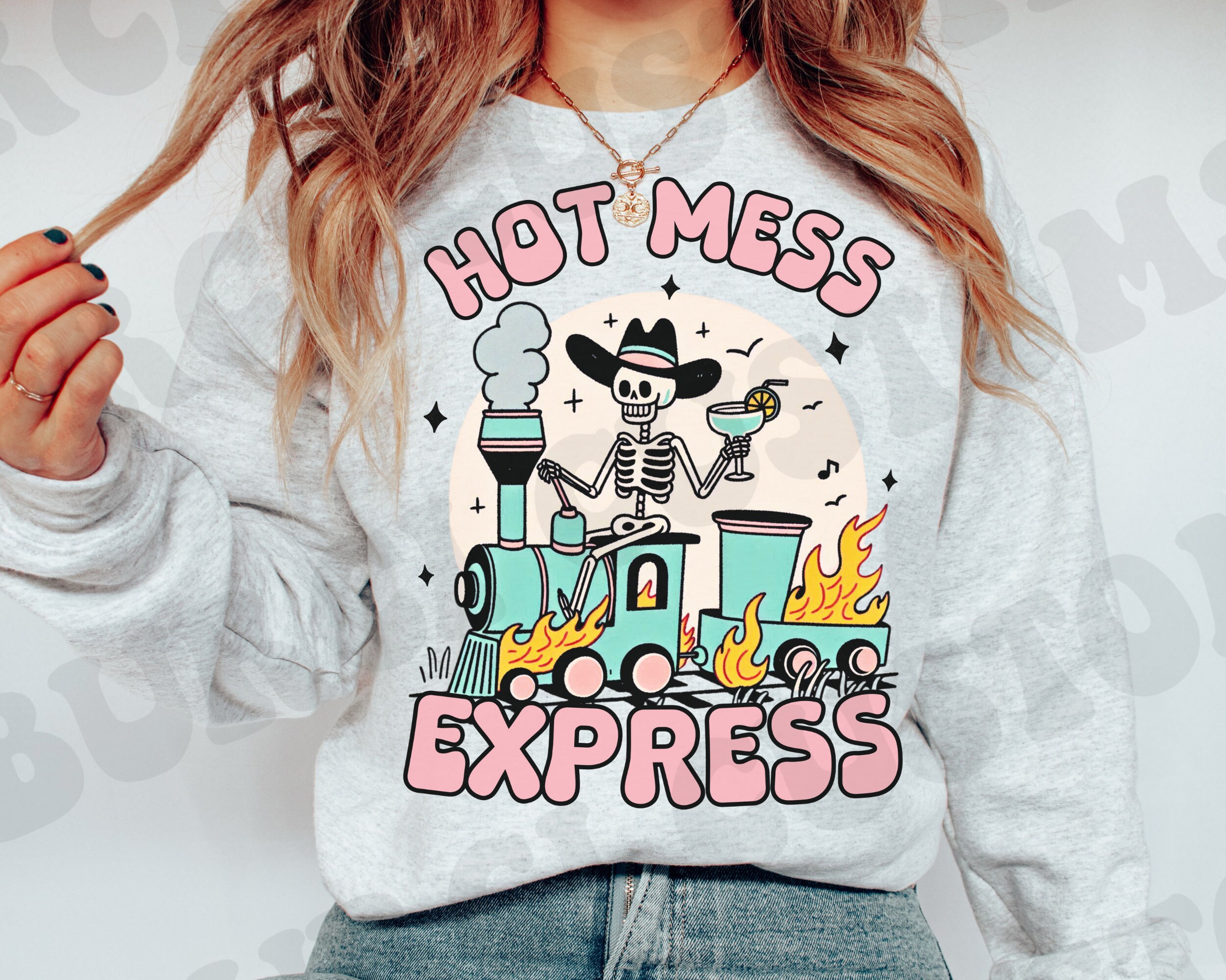 Hot Mess Express PNG: Skeleton on Fire Train (digital Download) - Etsy