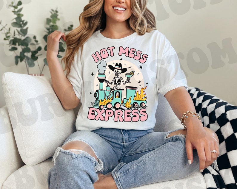 Hot Mess Express PNG: Skeleton on Fire Train (digital Download) - Etsy