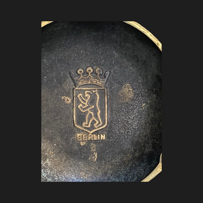 Vintage BERLIN Crest Brass Cast Iron Cigarette ASHTRAY 4 1/4 EUC - Etsy