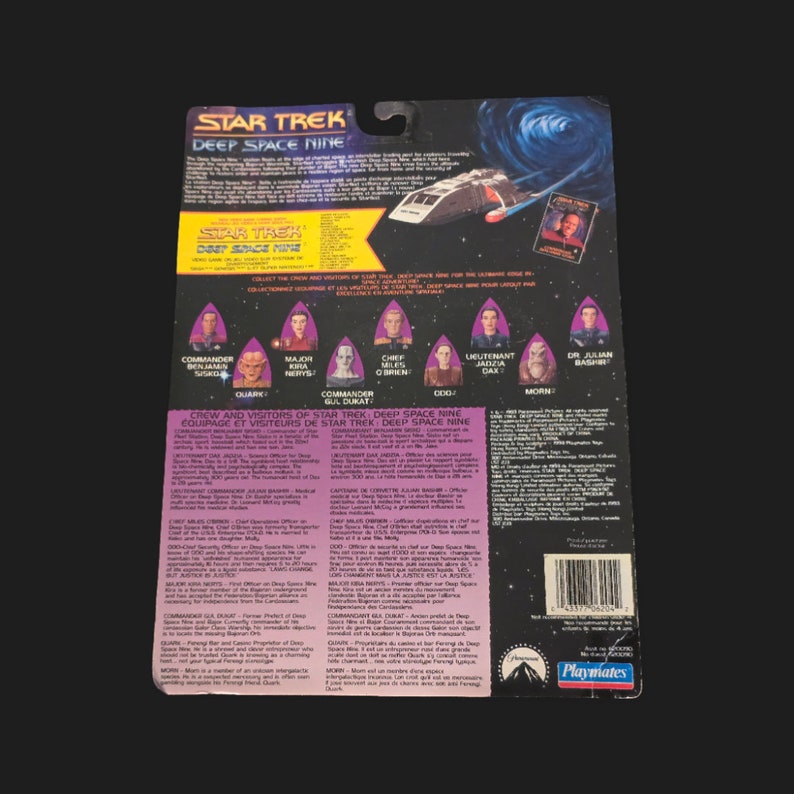 STAR TREK Deep Space Nine Miles O'brien Playmates Canadian Cardback ...