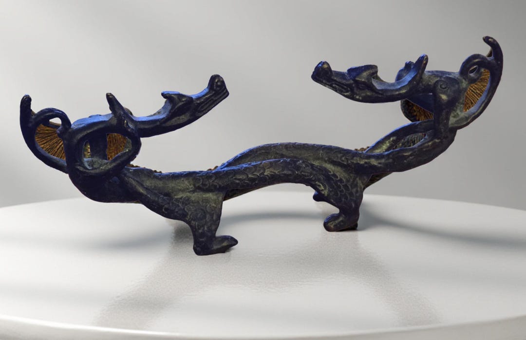 Chinese Bronze CHILONG Mythical Dragon Brush Rest - 6 3/4 X 2 - Etsy