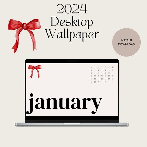 Minimalist Desktop Wallpaper Calendar - Etsy