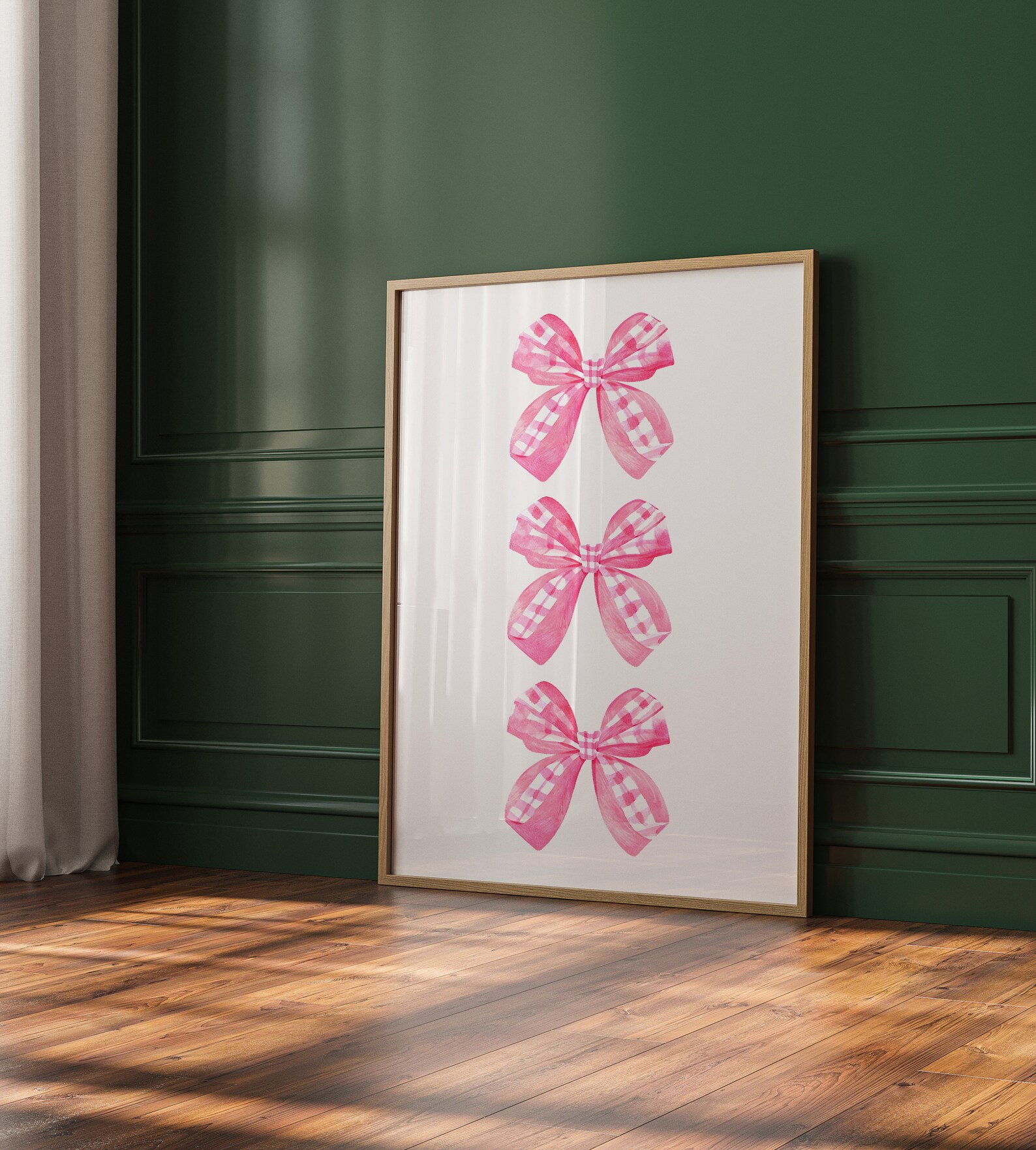 Balletcore Wall Art, Coquette Room Decor, Watercolor Pink Bow Print ...