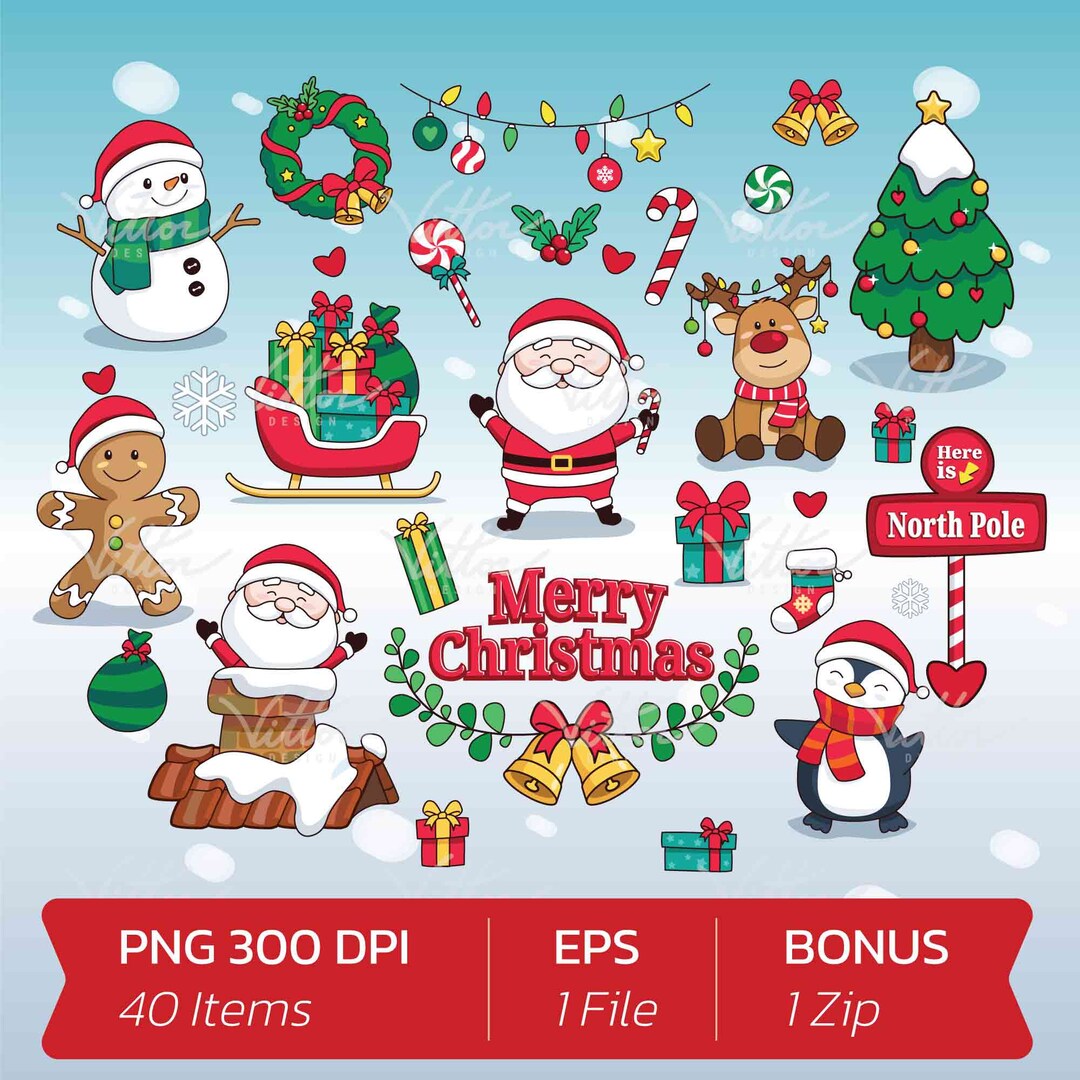 Christmas Printable Clipart Christmas Gift Christmas - Etsy Canada