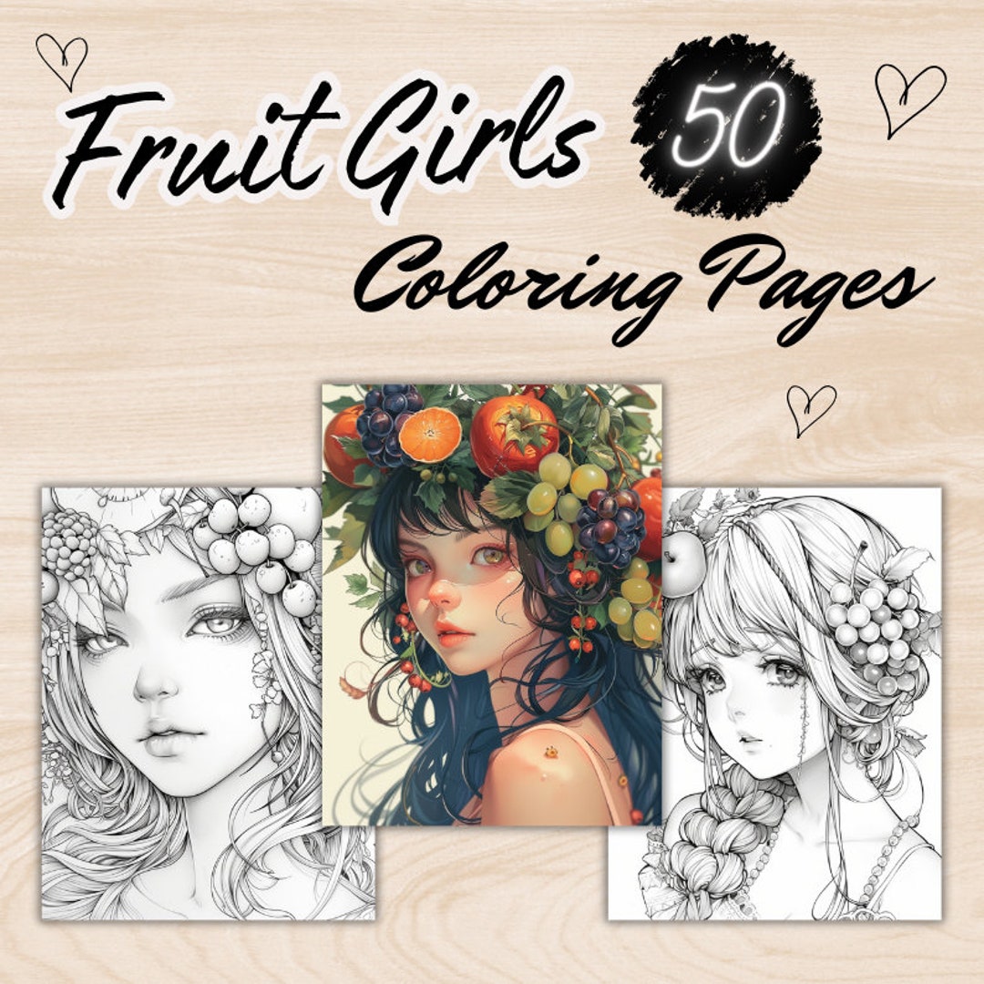 Fruit Girls Summer Coloring Pages Printables, Coloring Summer ...