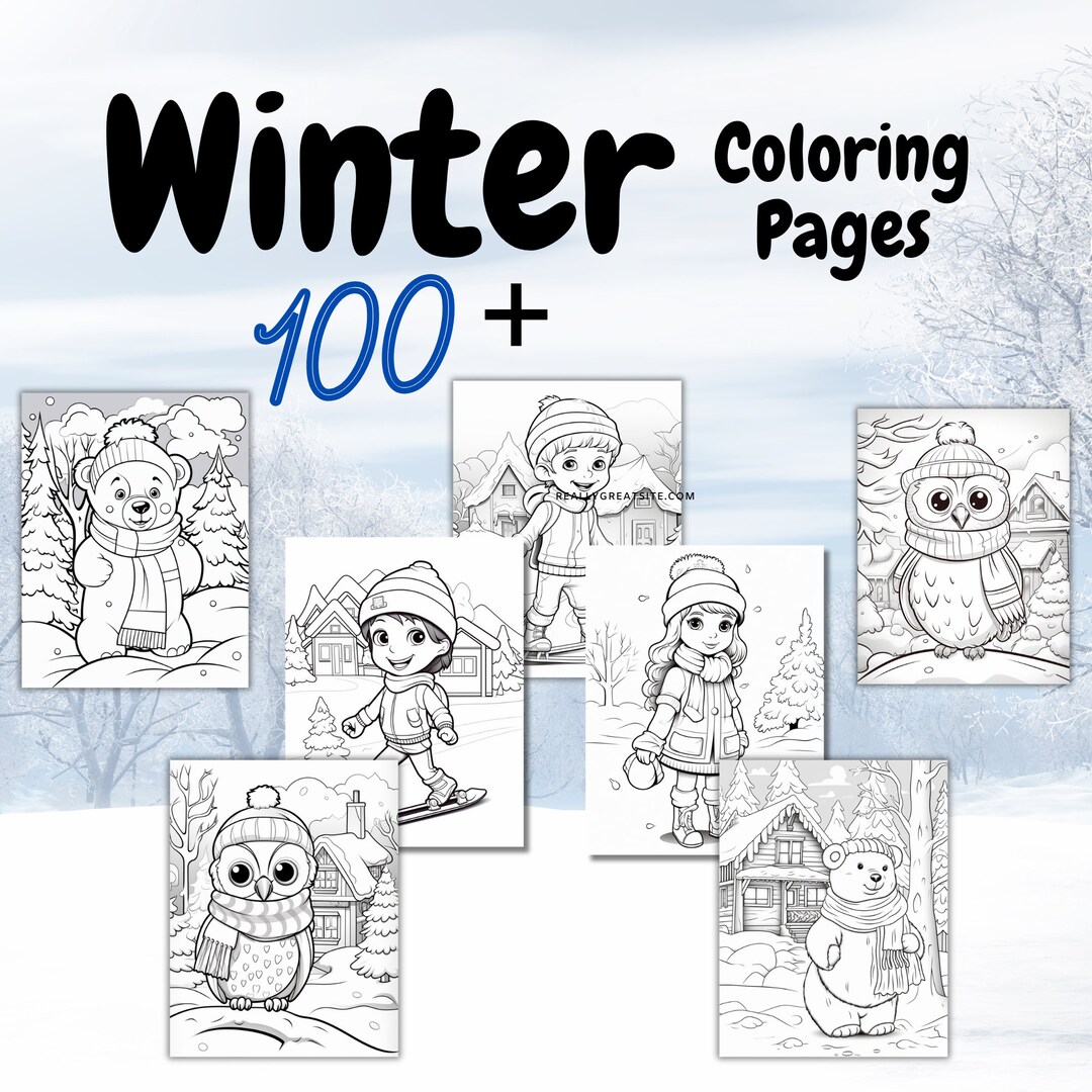 Winter Coloring Book, Winter Coloring Book for Kids, Holiday Coloring ...