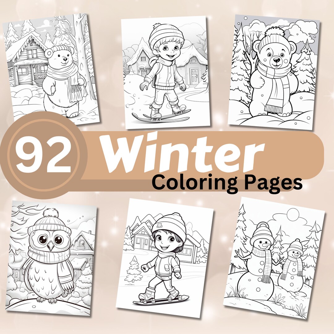 Winter Coloring Book, Winter Coloring Book for Kids, Perfect for Adults ...