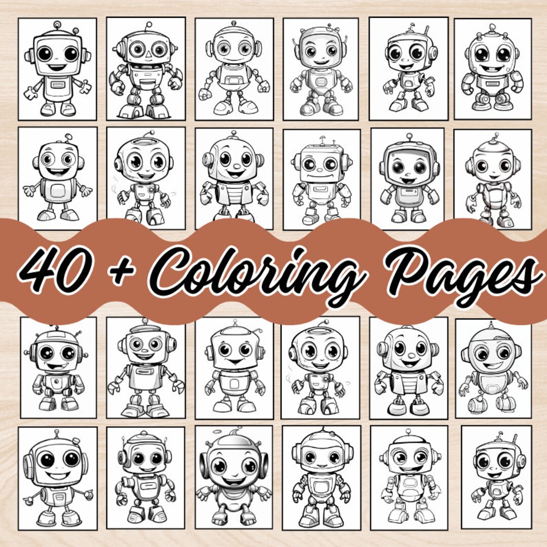 Kid's Robot Colouring Pages, Cute Robot Colouring Pages, Cute Robots ...