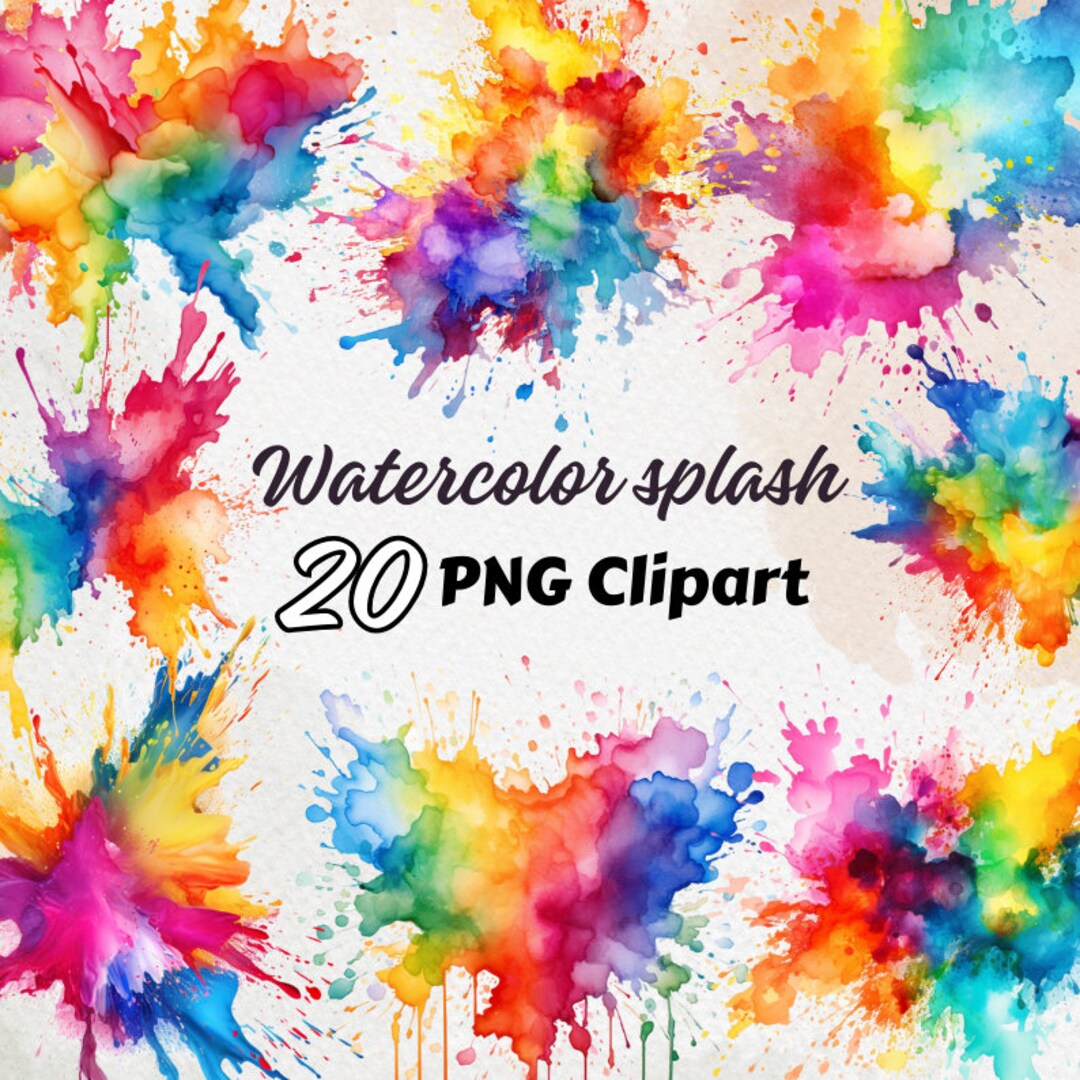 Watercolor Splashes Splash Clipart Bundle, Abstract Clipart, Splashes ...
