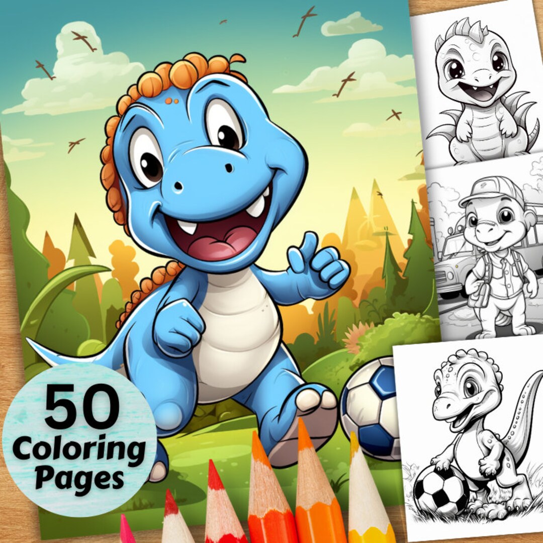 Cute Dino Colouring Pages for Kids, Cute Baby Dinosaurs, Dinosaur ...