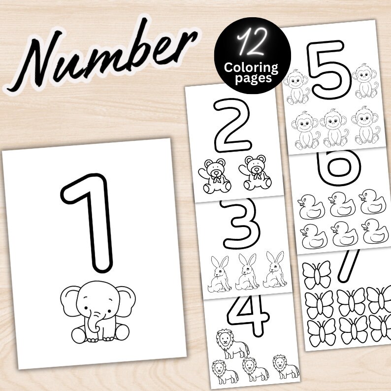 Printable Numbers Coloring Pages, Preschool Coloring Pages, Homeschool ...
