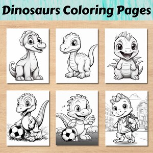 Cute Dino Colouring Pages for Kids, Cute Baby Dinosaurs, Dinosaur ...