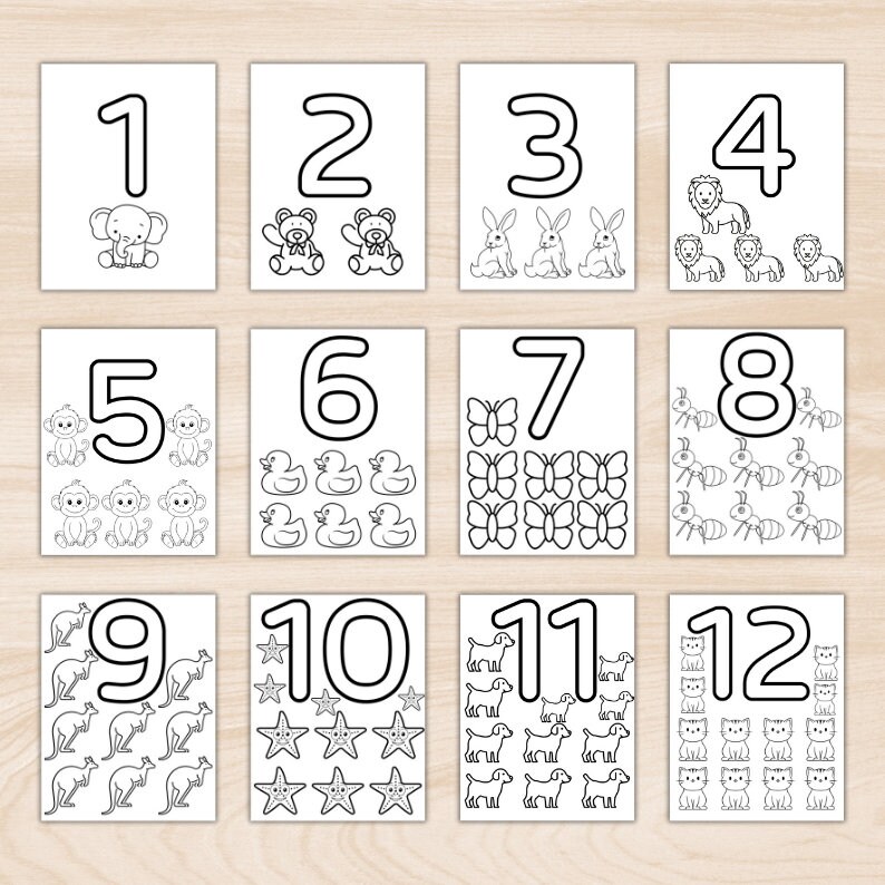 Printable Numbers Coloring Pages, Homeschool Printable, Coloring Page ...