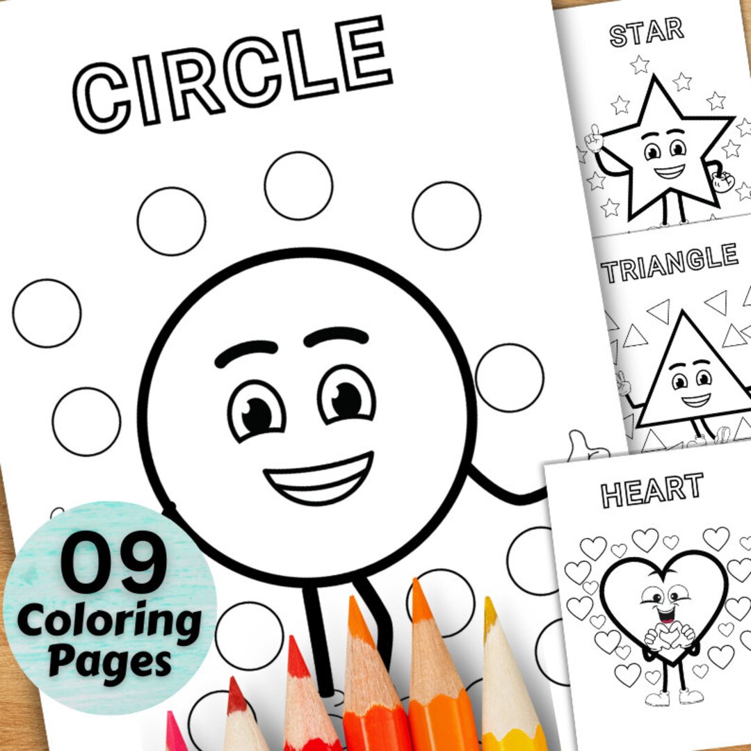 09 Printable Shapes Coloring Pages Worksheets for Kids, Preschool ...